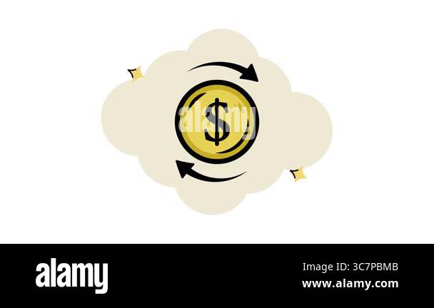 money exchange dollar to euro to pound sterling line color animation 2d ...