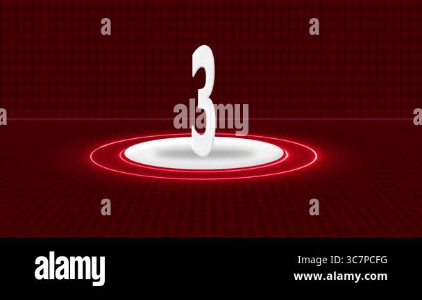countdown Counting from 1 to 10 seconds on Glowing neon 3d circle shape ...