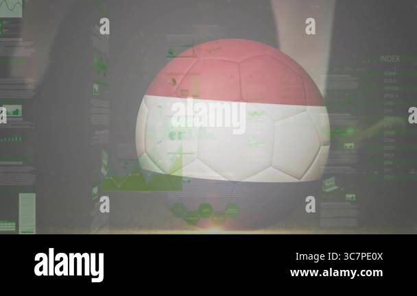 Animation of soccer ball with data analytics graphics in dynamic sports ...