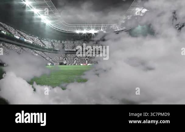 Fog enveloping stadium under bright lights, creating mysterious ...