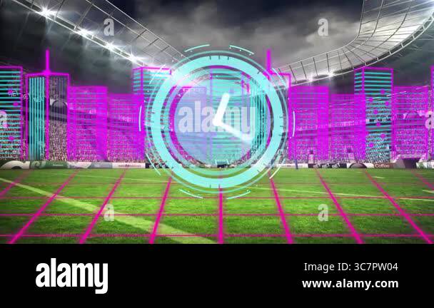 Animation pink neon sports stadium Stock Videos & Footage - HD and 4K ...