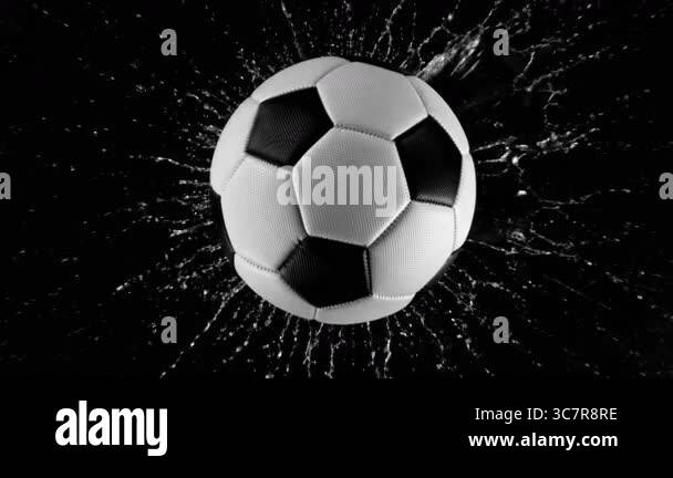 Super Slow Motion of Falling Soccer Ball into Water, Splashing, Top ...