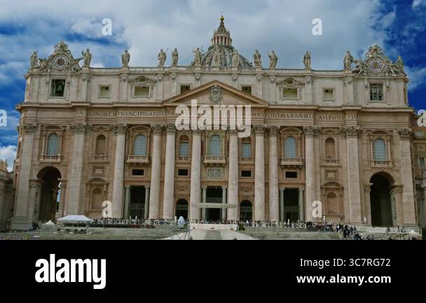 Front of St. Peters Basilica in Vatican. Rome, Italy Stock Video ...