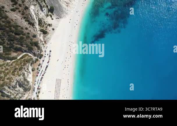 Amazing view of Myrtos Beach, Cephalonia, Ionian Islands, Greece Stock ...