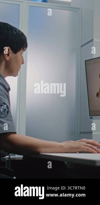 Airport Checkpoint: Female Security Officer Monitoring X-ray Scanning ...