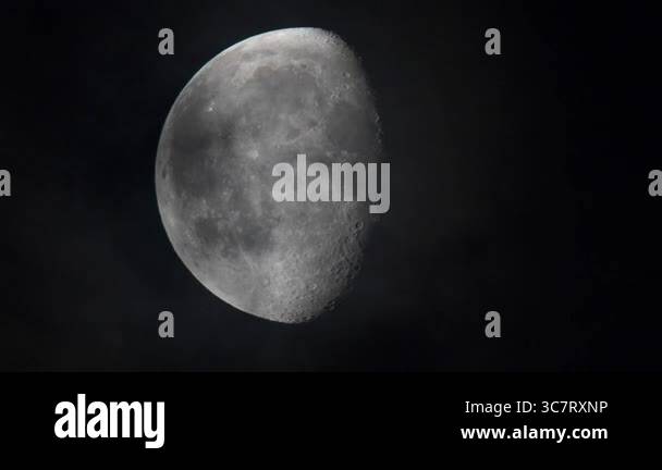 Footage of the full moon moving through the clouds at night Stock Video ...