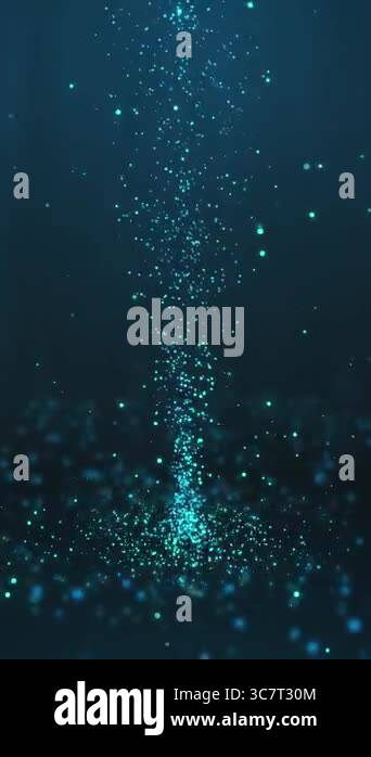 Blue tornado at the center of particles twirling on the ground and ...