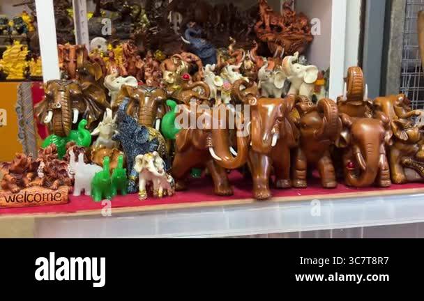 Chatuchak market statues of beautiful elephants and other animals made ...