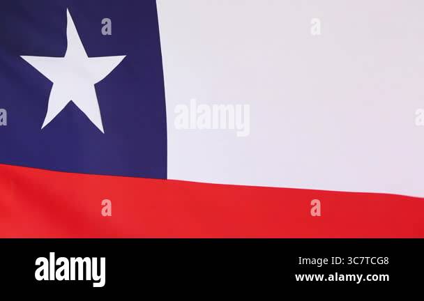 Textile flag of Chile moving in the wind Stock Video Footage - Alamy
