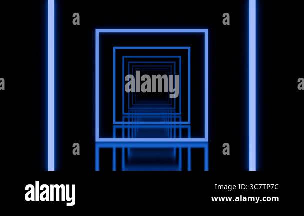 Slow abstract animation of glowing geometric shapes. Seamless moving ...