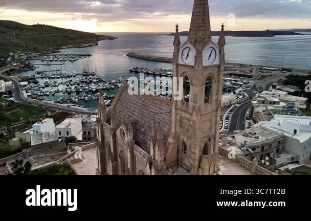 Explore the breathtaking aerial view of Gozo Island featuring the ...
