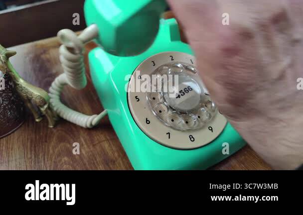 Making Calls with Old Analog Rotary Dial Telephone Footage Stock Video ...