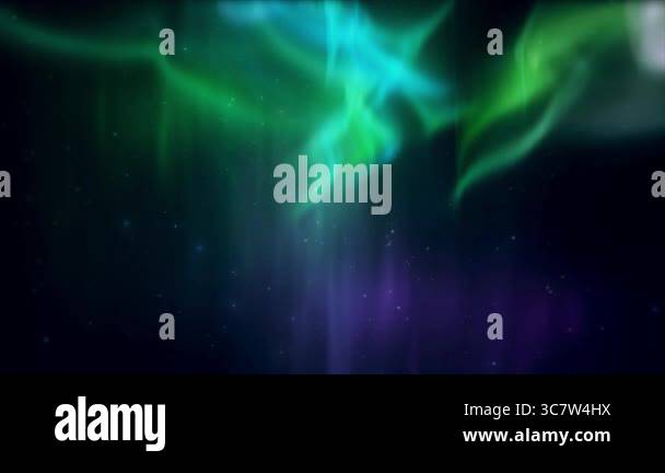 Animated Aurora Borealis Over Arctic Landscape at Night Stock Video ...