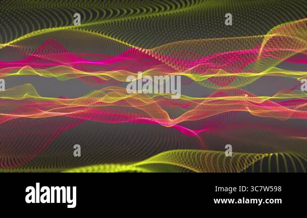 Fantastic video animation with particle wave object in slow motion ...