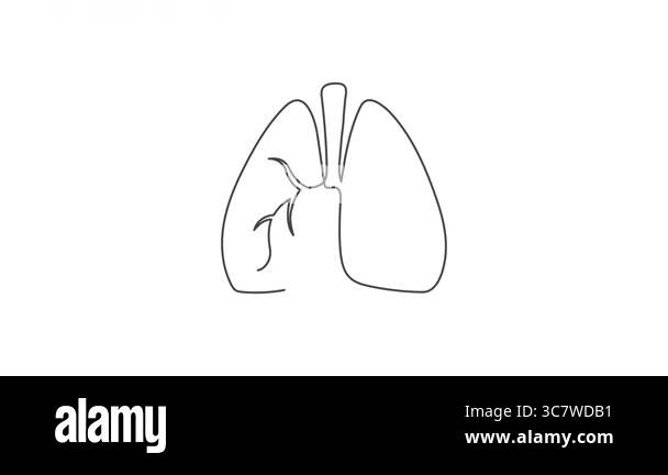 Animated outline icon. Healthcare body part collection. Lungs ...