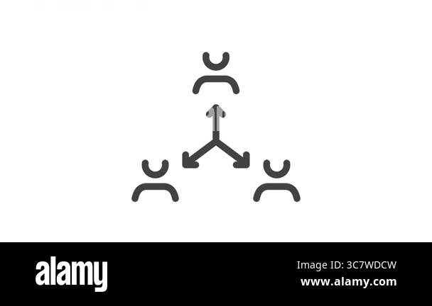 Animated outline icon. Business soft skills collection. Coordination ...