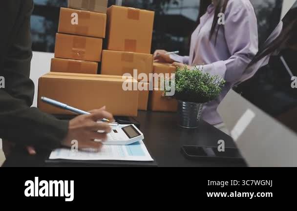 Woman checking cardboard box Stock Videos & Footage - HD and 4K Video ...