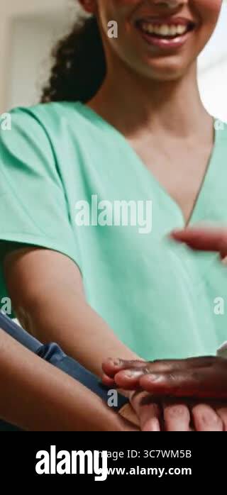 Medical Team Showing Unity and Support by Joining Hands. A diverse ...