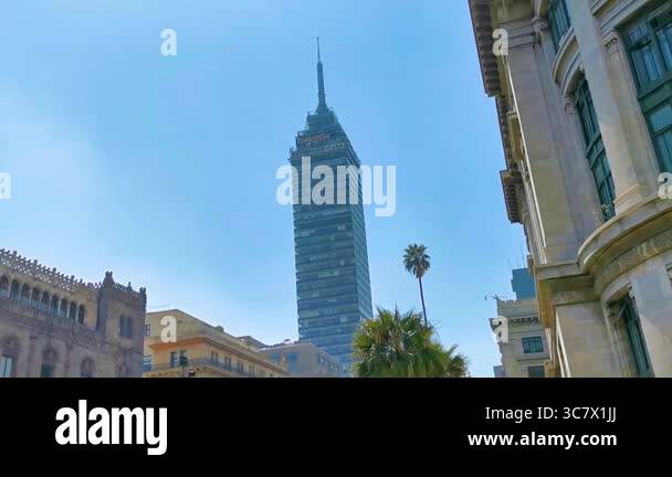 Torre Latinoamericana skyscraper high building and landmark in downtown ...