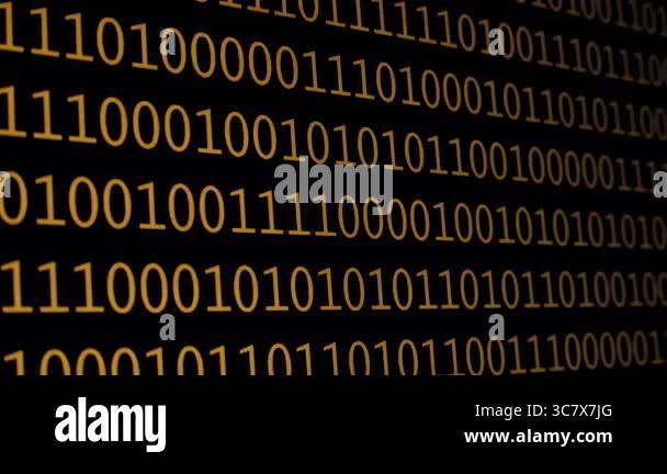 The backdrop features a series of binary numbers arranged in a dynamic ...