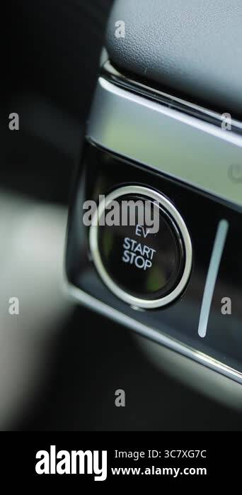 Vertical Video of Pushing start stop Button to start keyless ignition ...