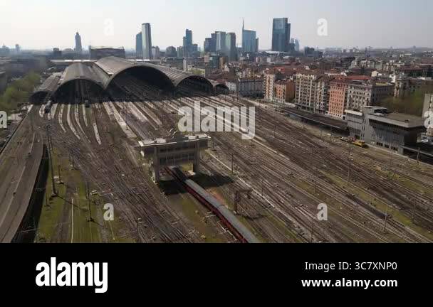 railways by main railway station of the city of Milan, Italy Stock ...