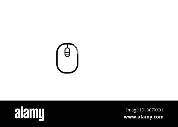 mouse clicking animation on white background, moving mouse left to ...