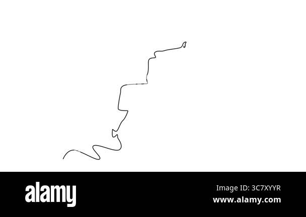 Animated self drawing continuous line draw badminton player in hitting ...