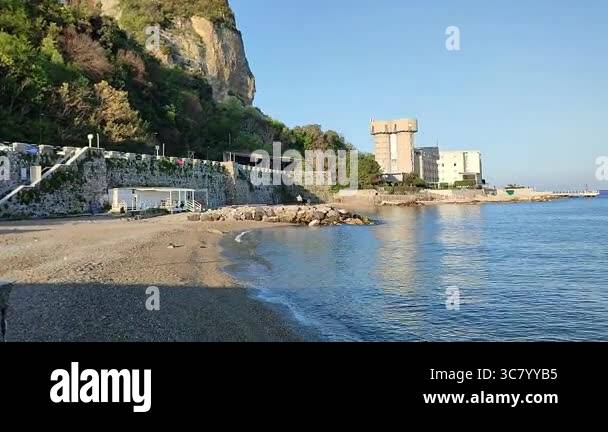 Castellammare di Stabia, Campania, Italy April 12, 2025: Pozzano Beach ...