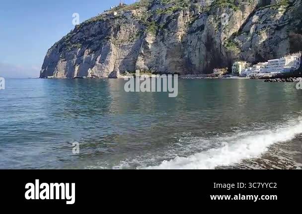 Meta di Sorrento, Campania, Italy April 12, 2025: Port Beach in Via ...