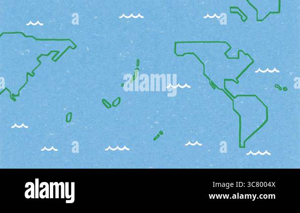 Hand drawn world map on paper background Stock Video Footage - Alamy
