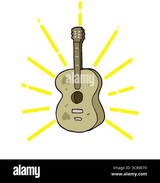 A simple looping animated cartoon guitar Stock Video Footage - Alamy