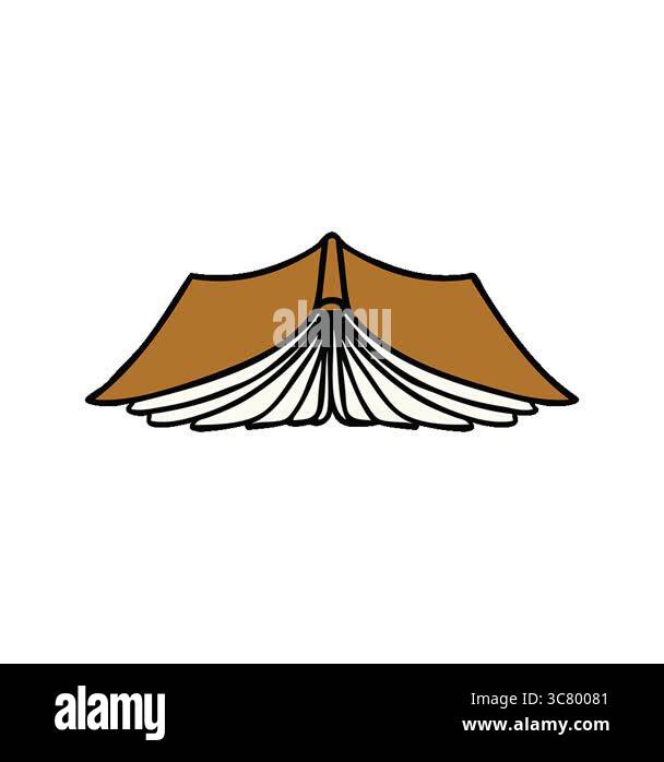 A simple looping animated hand drawn cartoon doodle of an open book ...