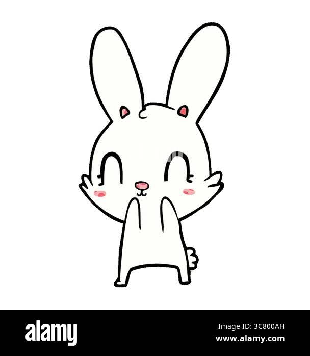 A simple looping animated cute cartoon rabbit Stock Video Footage - Alamy
