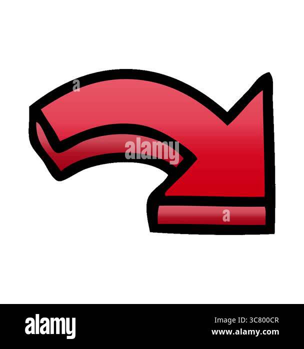 A simple looping animated gradient shaded cartoon of a pointing arrow ...