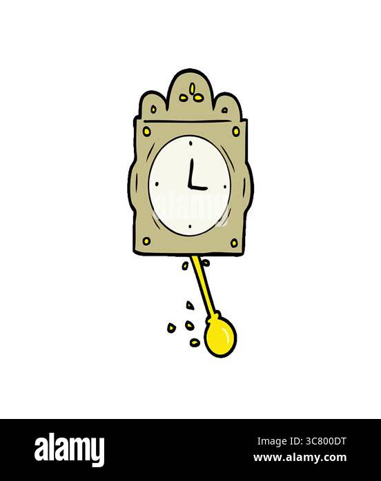 A simple looping animated cartoon ticking clock with pendulum Stock ...