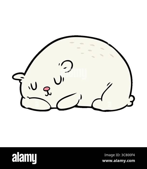 A simple looping animated cartoon sleepy polar bear Stock Video Footage ...