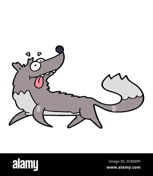 A simple looping animated cartoon hungry wolf Stock Video Footage - Alamy
