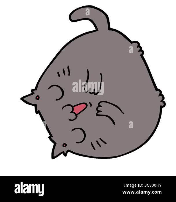 A simple looping animated happy cartoon cat Stock Video Footage - Alamy