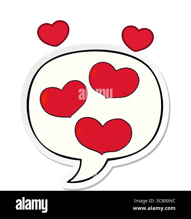 A simple looping animated cartoon love hearts with speech bubble ...