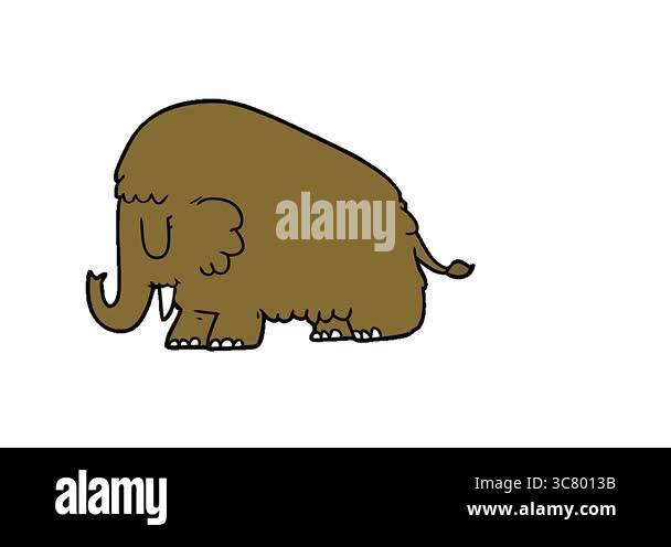 A simple looping animated cartoon mammoth Stock Video Footage - Alamy
