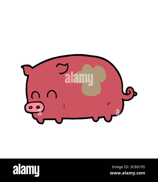 A simple looping animated cute cartoon pig Stock Video Footage - Alamy