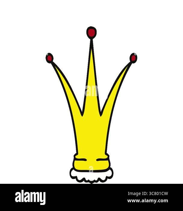 A simple looping animated hand drawn quirky cartoon gold crown Stock ...