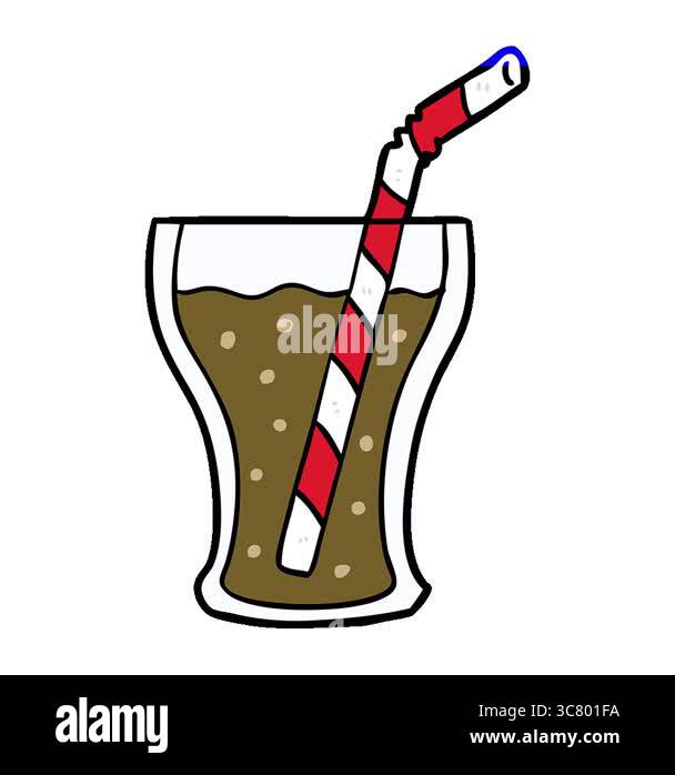 A simple looping animated cartoon glass of cola Stock Video Footage - Alamy