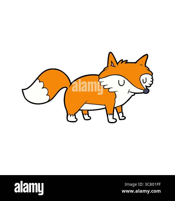 A simple looping animated cartoon fox Stock Video Footage - Alamy