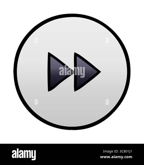 A simple looping animated gradient shaded cartoon of a fast forward ...