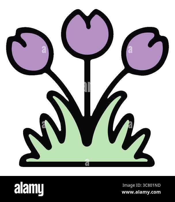 A simple looping animated simple tulip flower design Stock Video ...