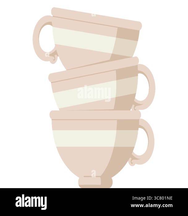A simple looping animated stack of cups graphic vector illustration ...