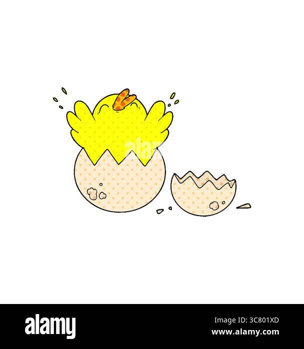 A simple looping animated cartoon chick hatching from egg Stock Video ...