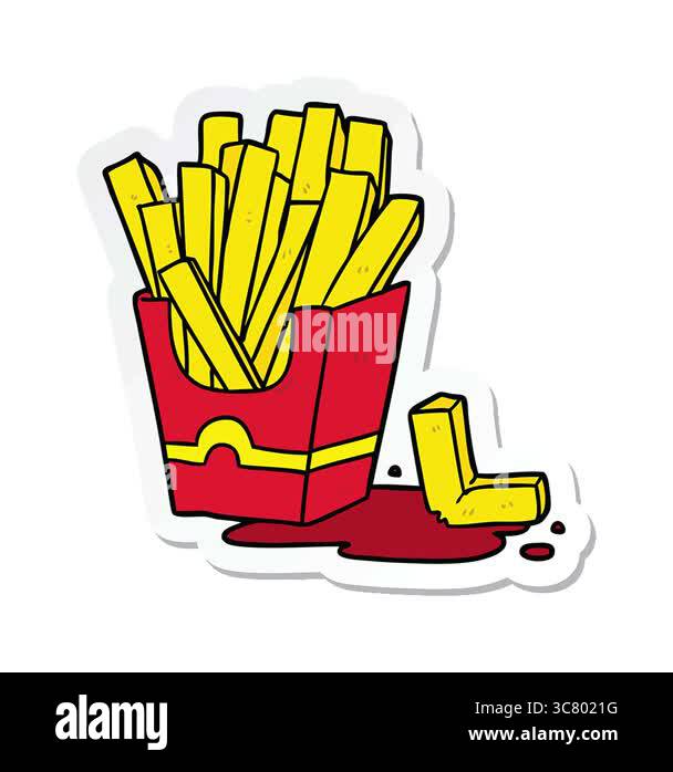 A simple looping animated sticker of a cartoon fries Stock Video ...